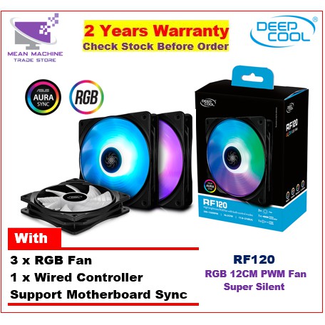 Deepcool RF120 RGB 12cm Triple Fan with Wired Controller (Support Mobo ...