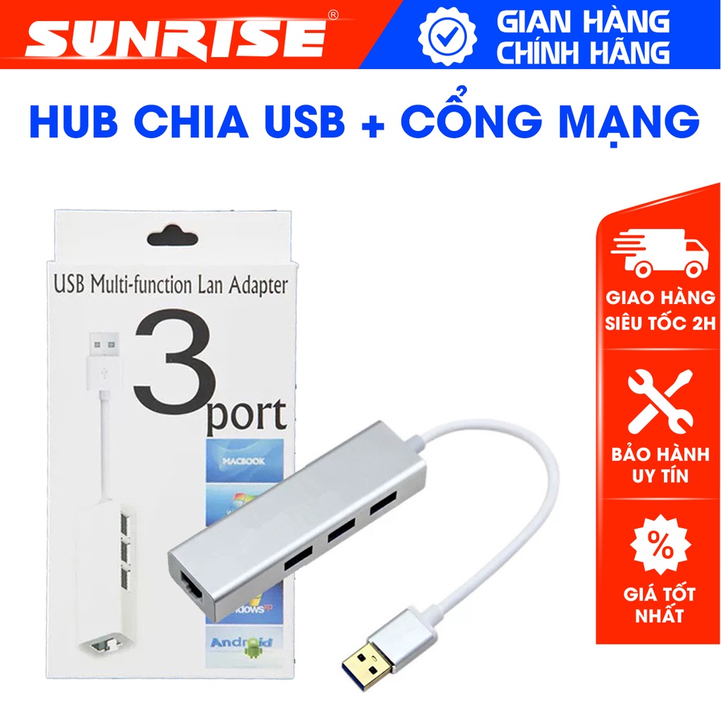 Usb Hub connects RJ45 Lan network, Hub splits into 3 USB 3.0 ports to ...