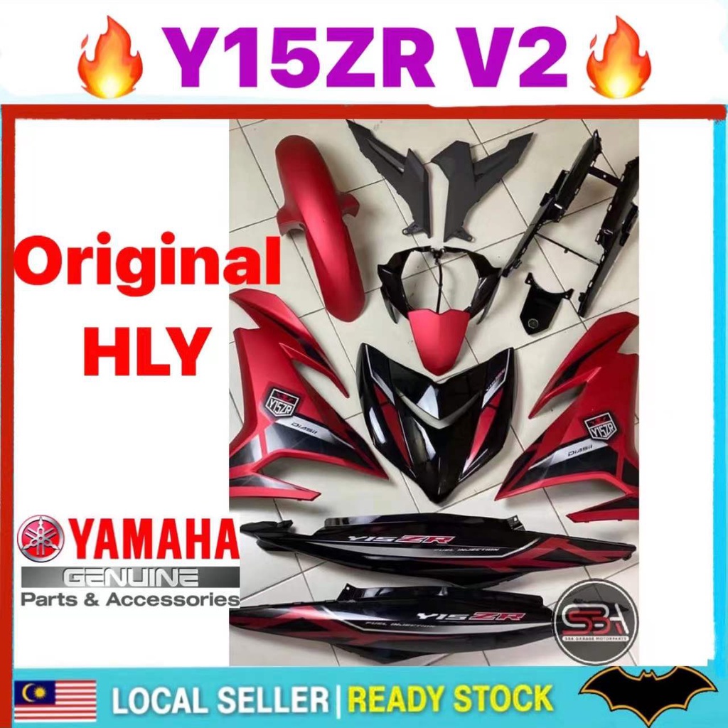 YAMAHA Y15-V2 Y15 V2 COVER SET - MATT RED + BLACK (OE) ORIGINAL // YSUKU Y15ZR V2 COVERSET ...