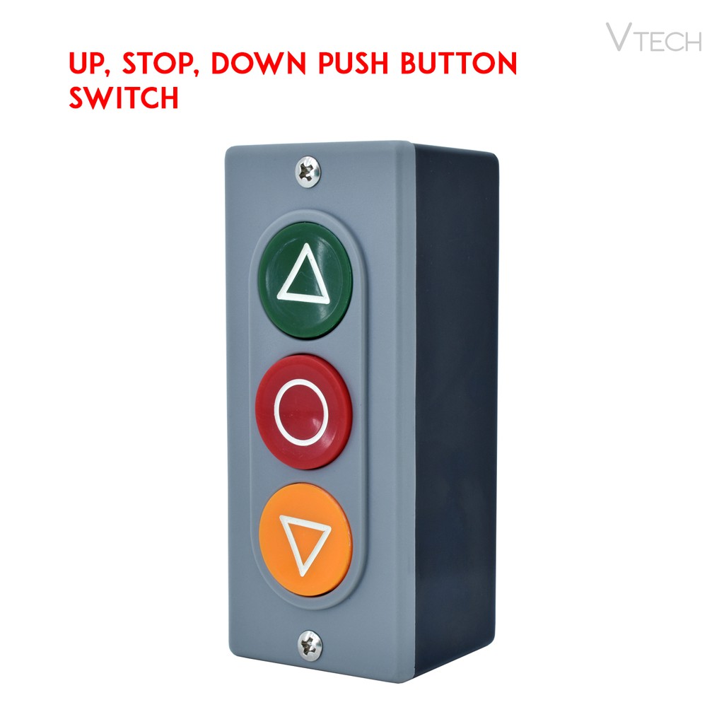 PUSH BUTTON SWITCH, UP, STOP, DOWN MONENTARY CONTROL SWITCH | Shopee ...