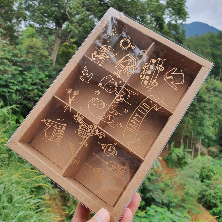 (5 Pcs) Chocolate Mica Box with 6 Eid Al-Fitr Motifs Eid Mubarak ...