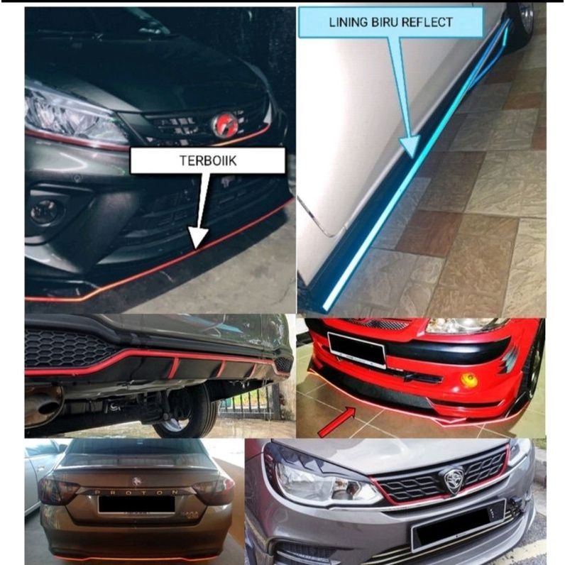 3M Stiker Lining Kereta / merah Pantul cahaya 3M / 28 kaki / PROTON ...