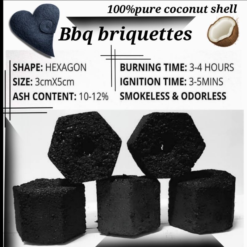 Coconut charcoal BBQ briquettes 2kgs & 5kgs | Shopee Malaysia