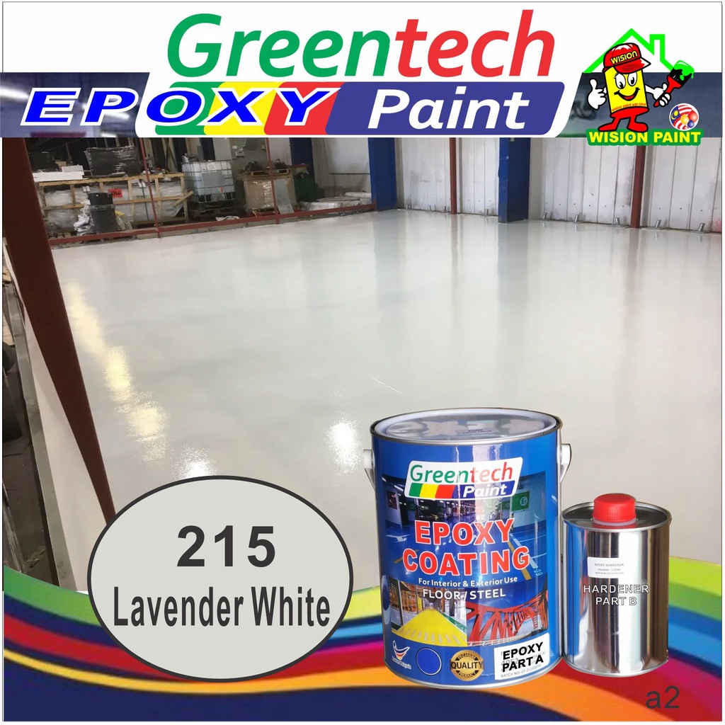 215 LAVENDER WHITE ( 5L ) Epoxy Floor Paint Coating ( GREENTECH EPOXY ...