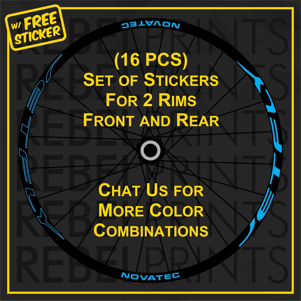 Novatec JETFLY | 26 | 27.5 | 29 | Wheel Rim Decal Stickers for Mountain ...