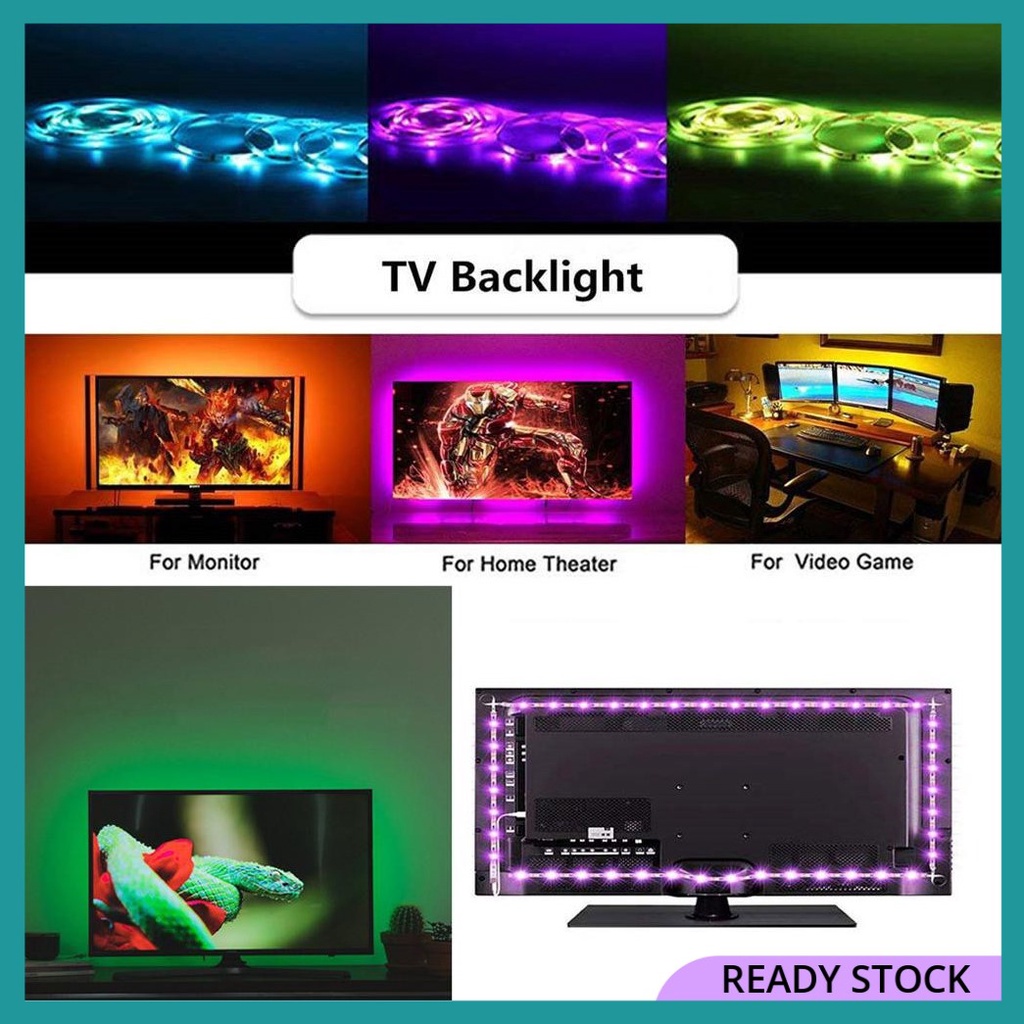 USB 7 Colors Change RGB String Light for TV Monitor PC Background 5V ...