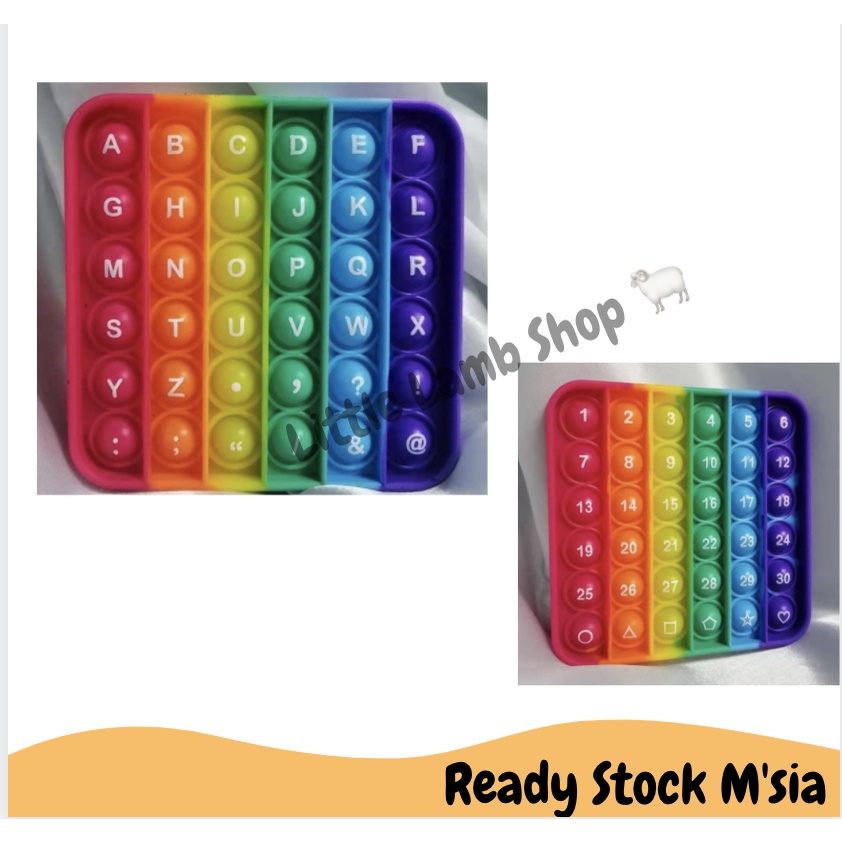 Alphabet Number Pop It Fidget/ Relive Stress toy/ Push It Bubble /Anti ...
