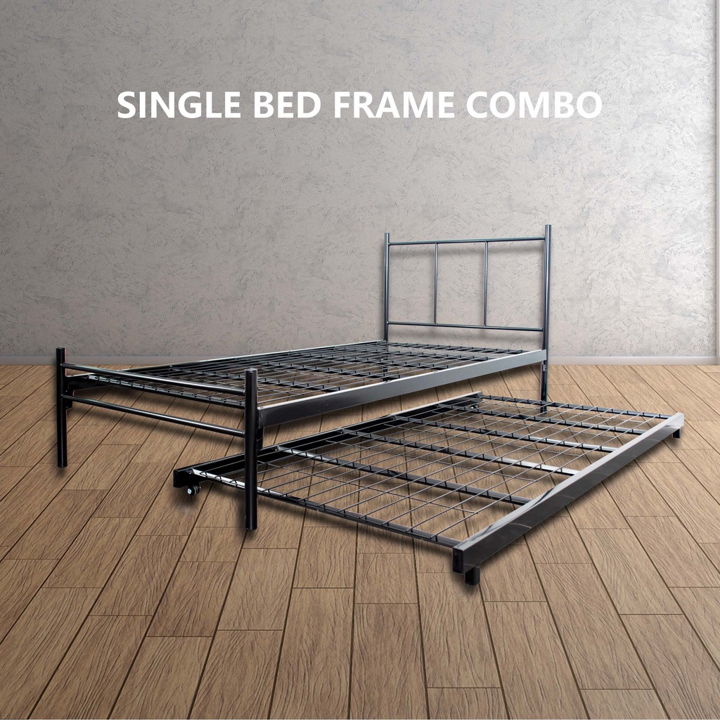 LaMoison Set Single Bed Frame +Single Pull Out Bed Katil Besi Bujang+ ...