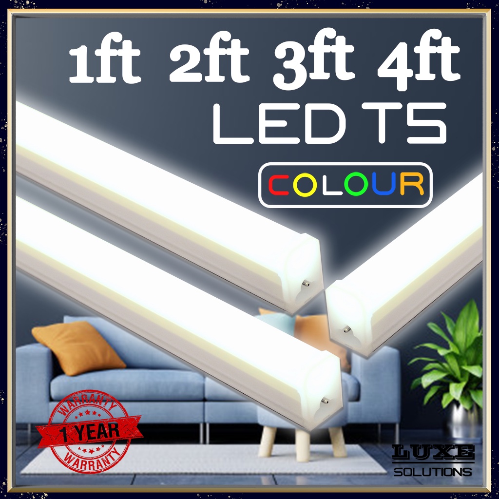 LED T5 Complete Tube Lighting Set 4ft/3ft/2ft/1ft 3 Colour Daylight ...