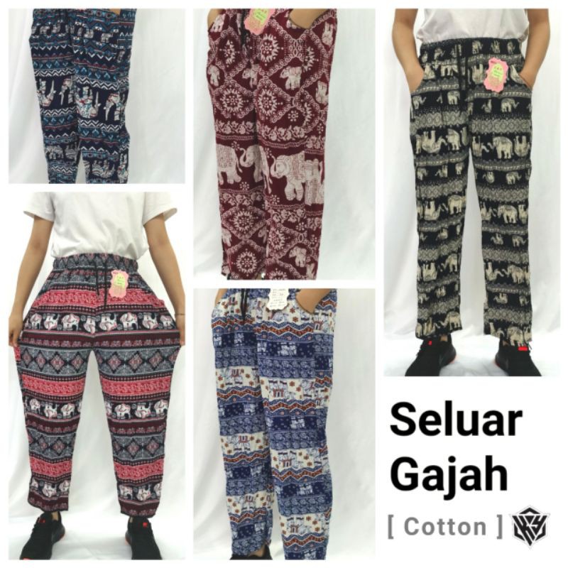 9033｜Fashion Long Pants Corak Batik Seluar Panjang gajah Getah Kain ...
