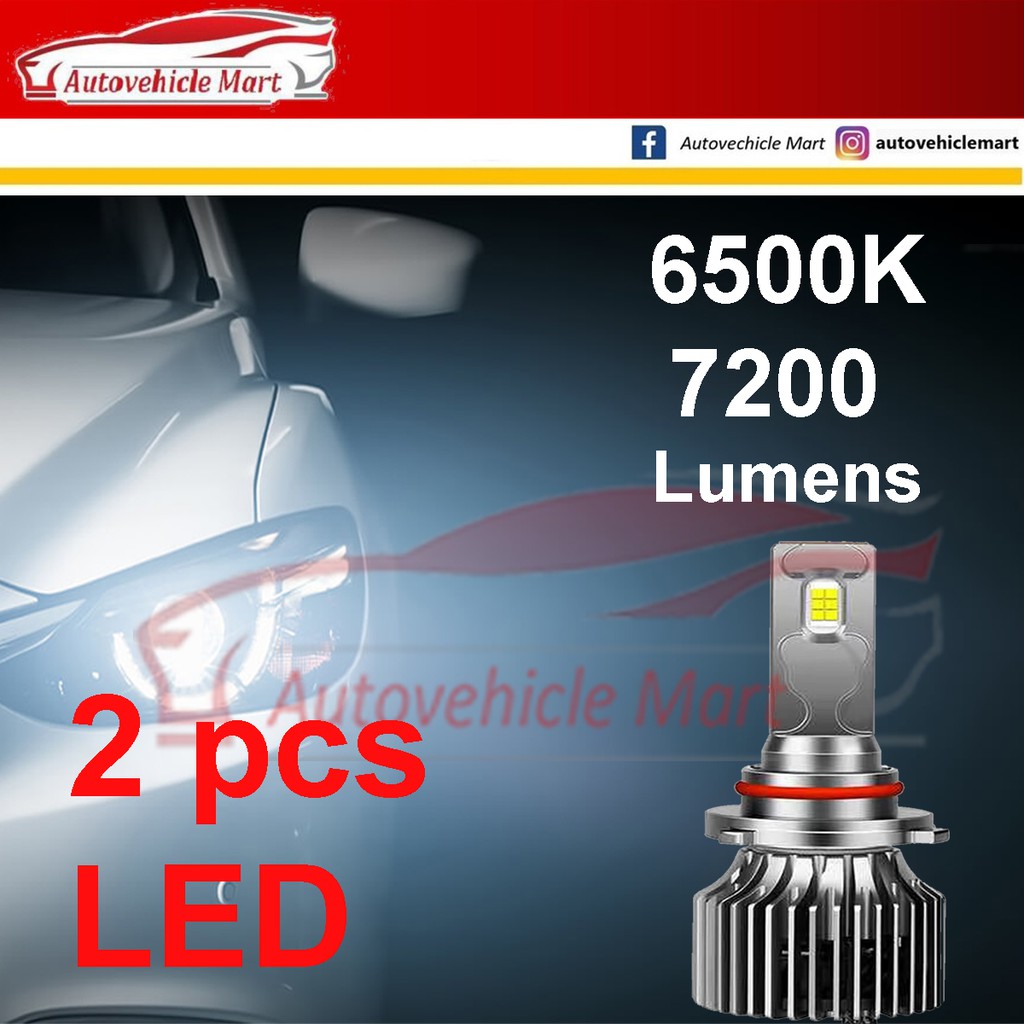 6500K 7200 Lumen LED H1/H3/H4/H7/H8/H11/HB4/HB3 WHITE LIGHT BULD 6000K LED Putih Zesus | Shopee ...