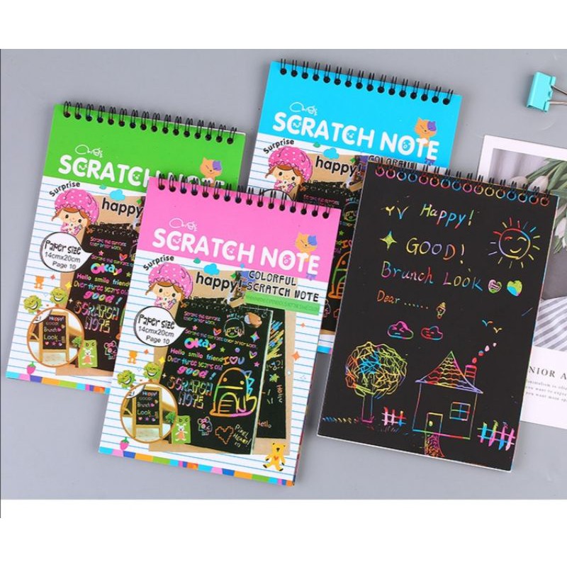 Rainbow Scratch Art Colourful Notebook Scratch Paper Notebook/Drawing ...