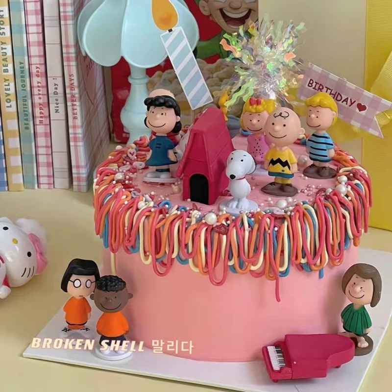 [Ready Stock] Snoopy Toy Snoppy Family Cake Decoration Set 史努比 一家人 蛋糕装饰 ...