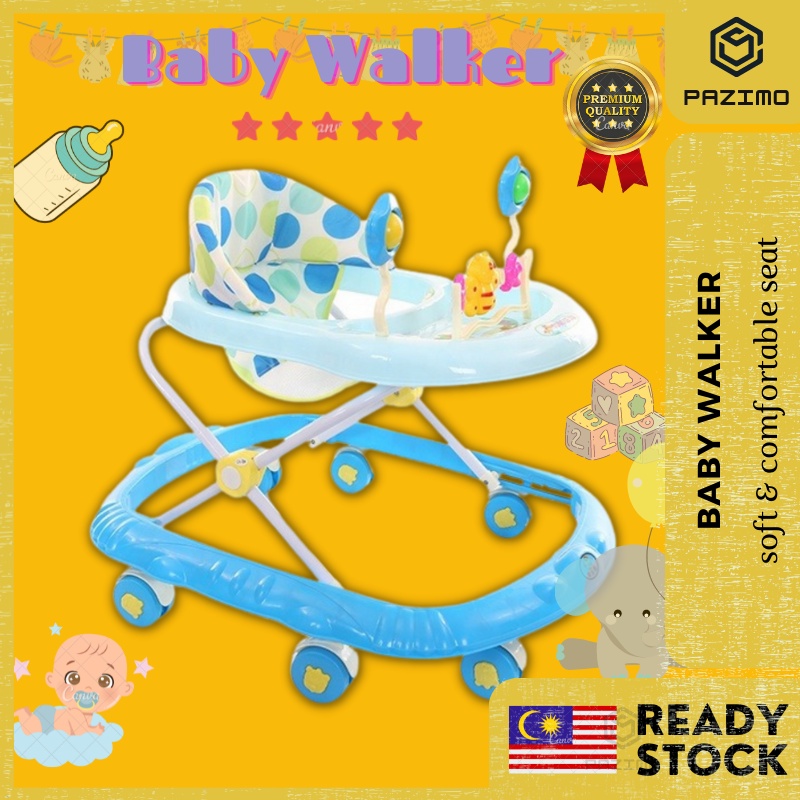 (PREMIUM QUALITY) Foldable Adjustable Baby Walker Educational Learning ...