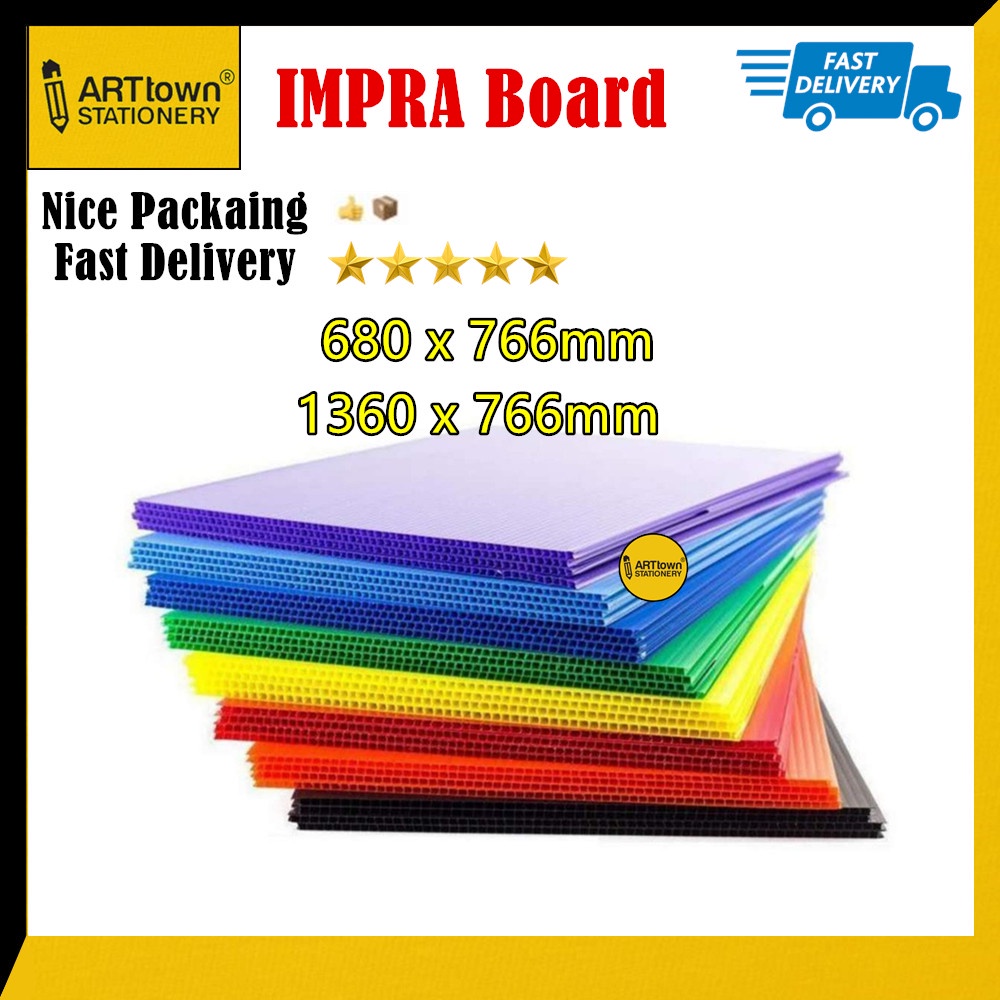 IMPRA BOARD 680mm x 766mm / 1360mm x 766mm (3Pcs) PP Corrugated Board ...