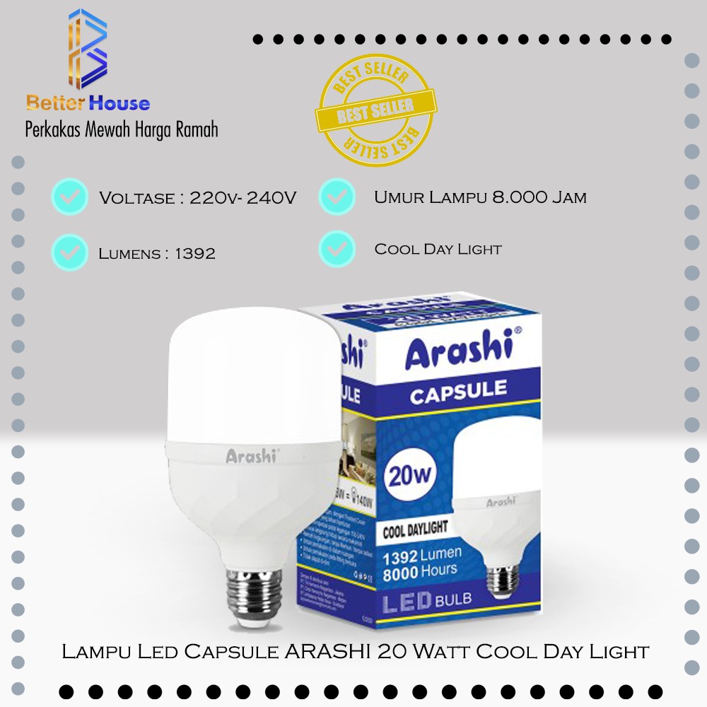 Arashi Capsule LED Light Bulb 20watt 20watt | Shopee Malaysia