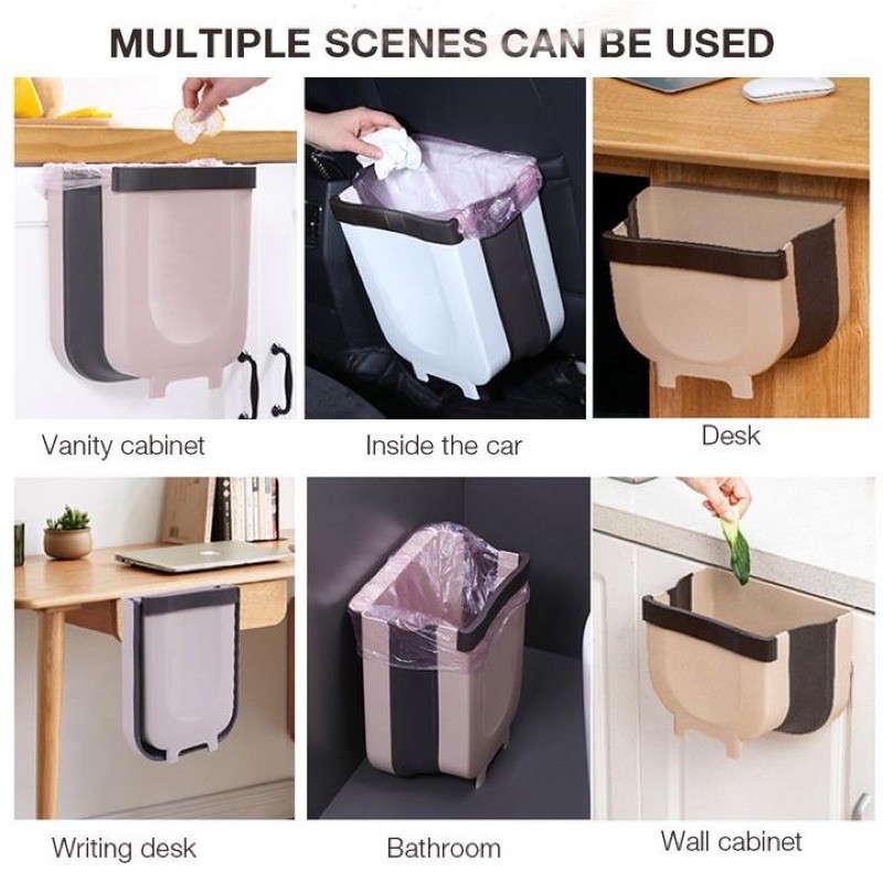 READY STOCK Foldable Dustbin Folding Waste Bin Kitchen Cabinet Door ...