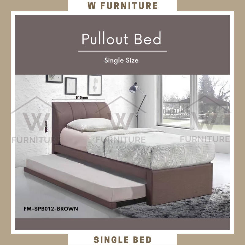 WFurniture Single Pull Out Fabric Bed Frame Katil tarik Katil Kain ...