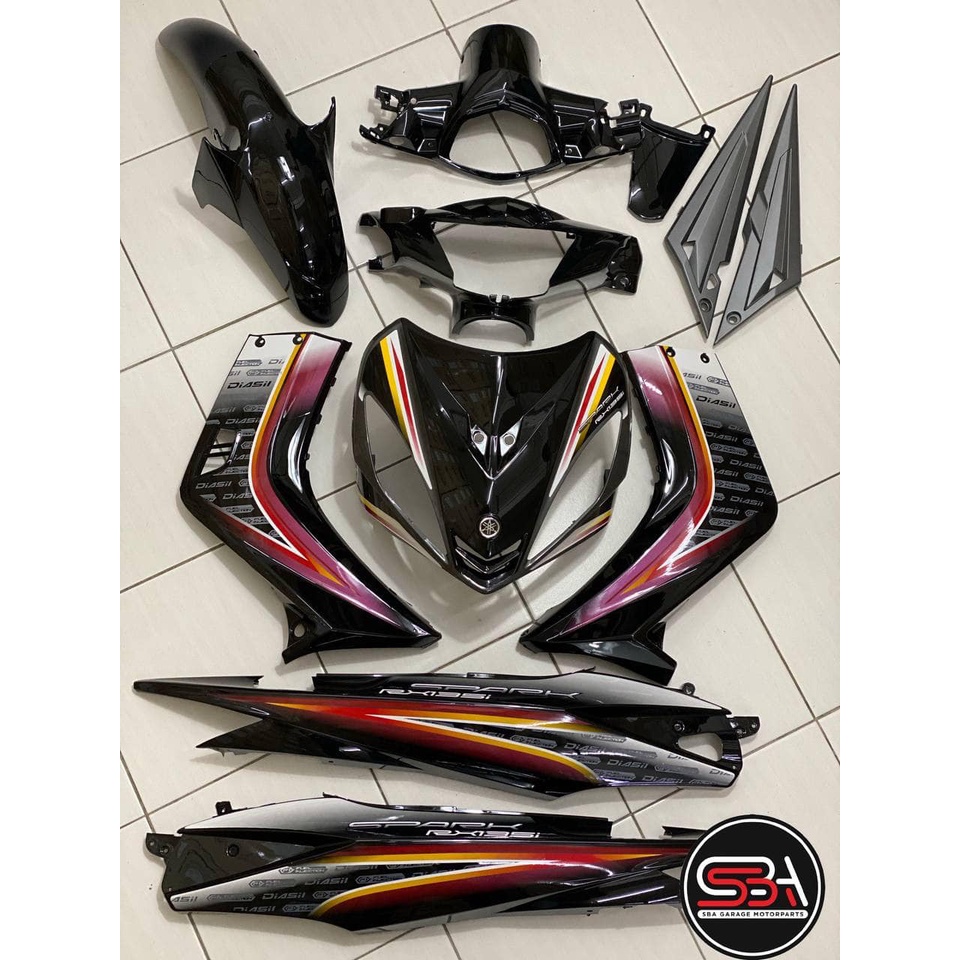 COVERSET LC LC135 V1 THAI DESIGN SPARK BLACK HITAM 2022 YAMAHA OEM ...