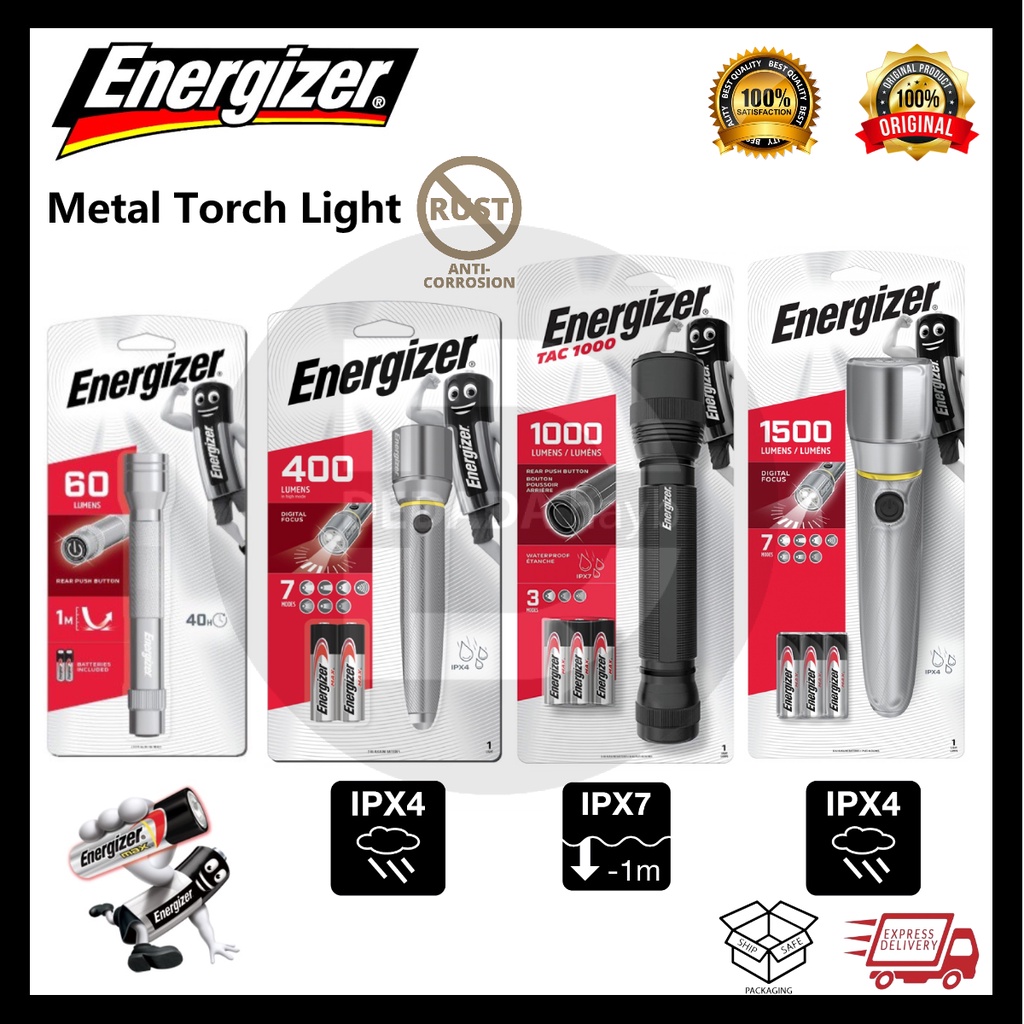 Energizer Metal Pen Light / Torch Light / Lampu Tangan / Water proof ...
