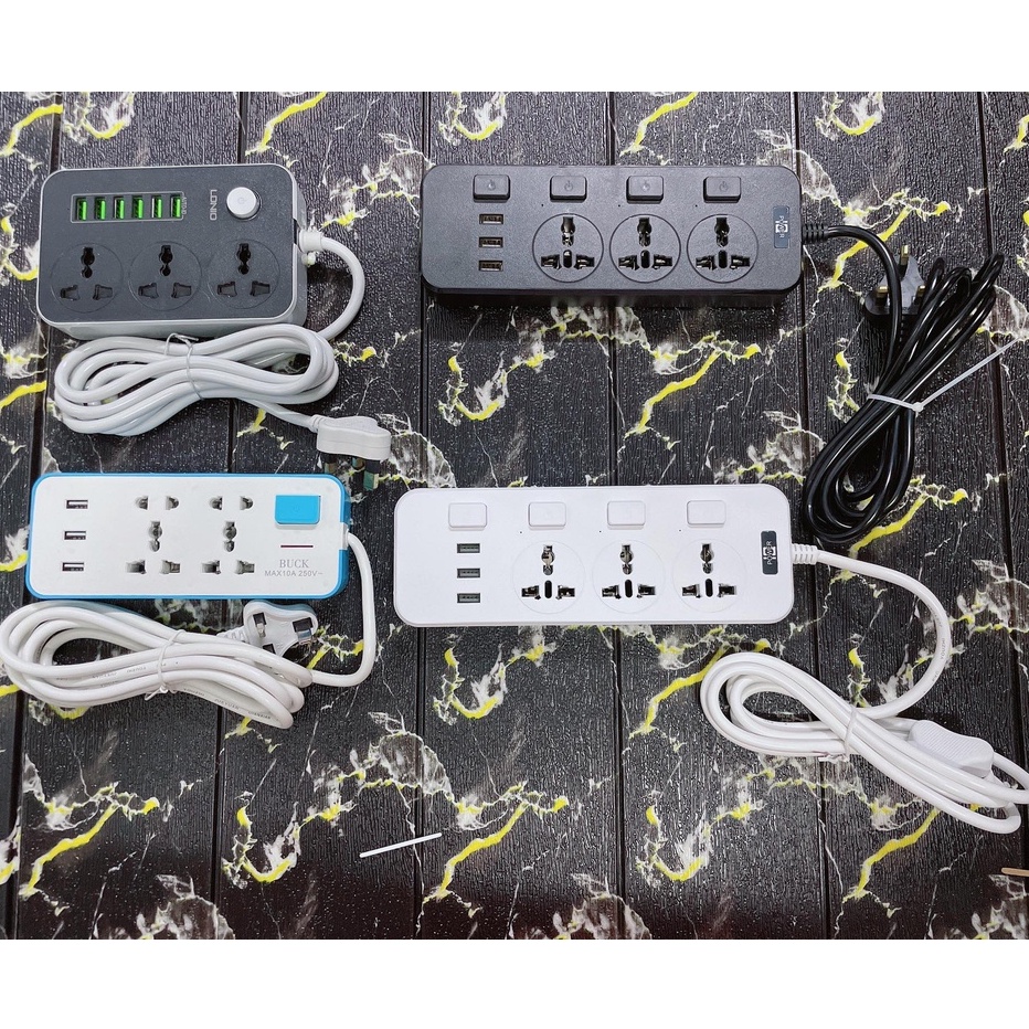 EXTENSION wire + usb port universal plug socket usb charger electric ...