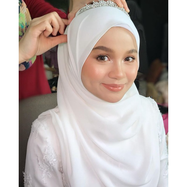 READY STOCK Plain White Chiffon Shawl Putih | Shawl Nikah Tunang Kahwin ...