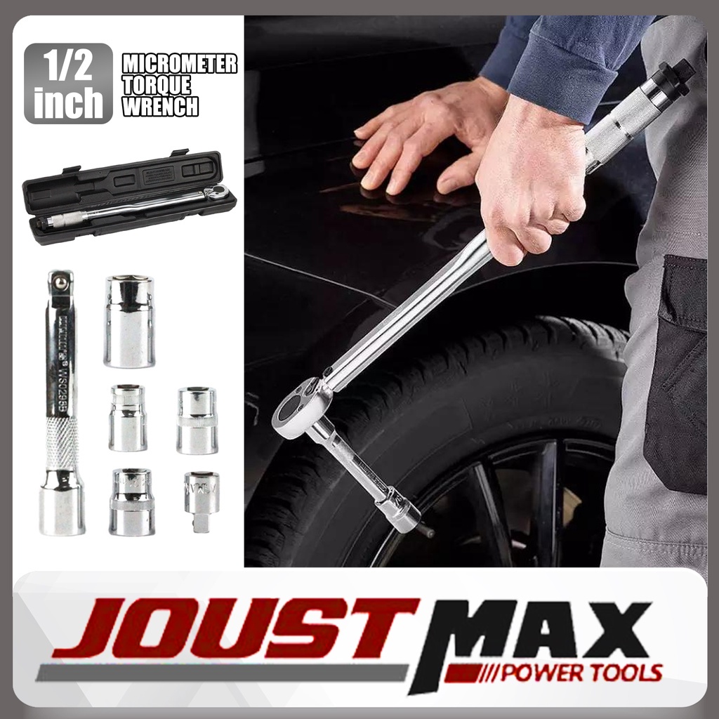 7PCS 1/2 inch Driver Click Adjustable Micrometer Torque Wrench 28-210nm ...