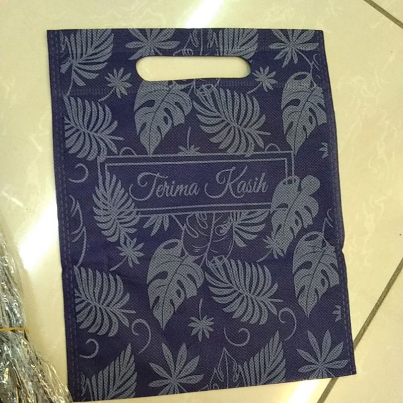 100pcs Beg Kain Beg Goodies Non-Woven Bag Corak Daun Monstera Beg ...