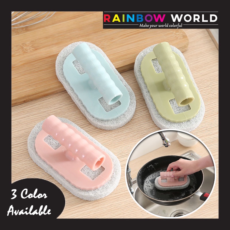 [Ready Stock] Handle Scouring Pad Cleaning Brush Bathroom Wall Floor ...
