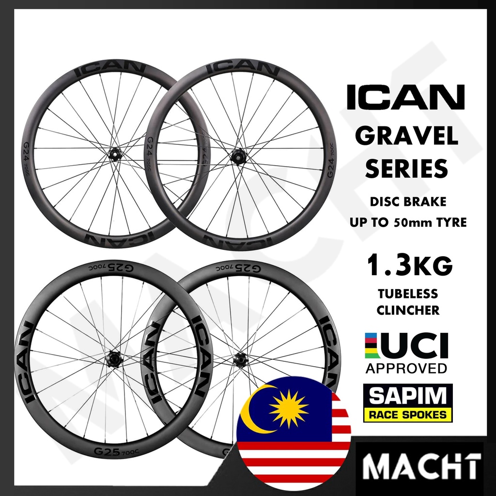 𝗣𝗠 𝗙𝗢𝗥 𝗕𝗘𝗦𝗧 𝗣𝗥𝗜𝗖𝗘 ICAN Gravel Series Carbon Wheelset G24 G25 700C 650C Disc Brake Road Bike ...
