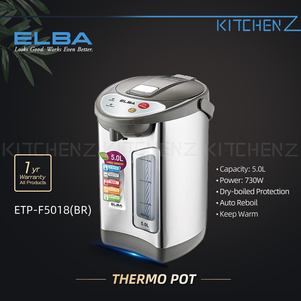 Elba 5.0L Thermo Pot With Auto Reboil Keep Warm - ETP-F5018(BR ...