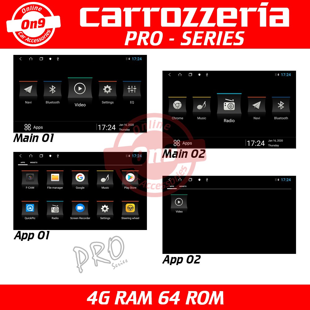 Carrozzeria PRO-Series Android Player Honda 4G Ram 64G Rom 9" or 10.1" Oem Player IPS Screen ...