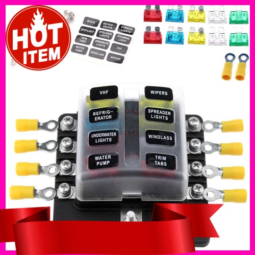 [POPULAR] 8 Way Blade Fuse Box Holder Fuse Blocks with LED Indicator ...