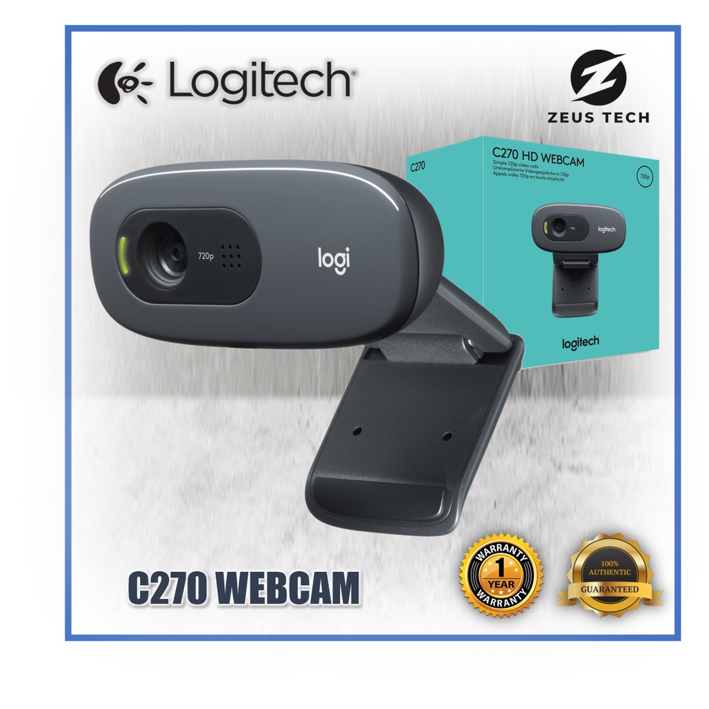 Logitech C270 HD Webcam, HD 720p/30fps, Widescreen HD Video Calling, HD ...