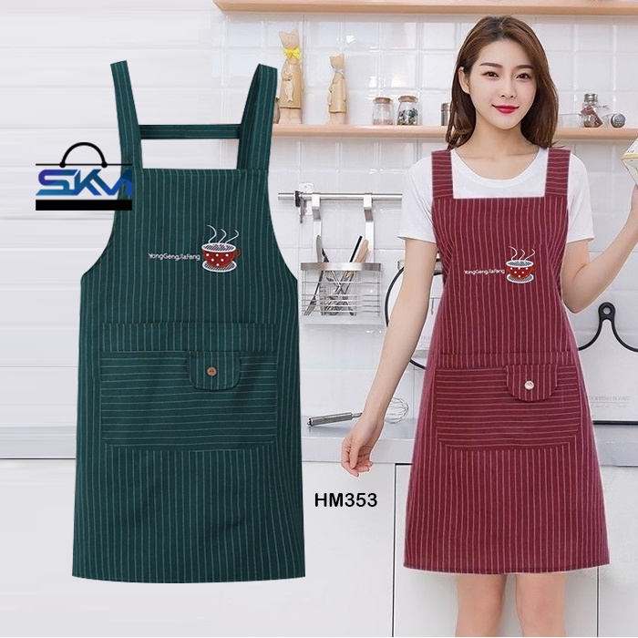 SKM Fashionable Simple Stripe Cotton Sleeveless Kitchen Washing Cooking ...
