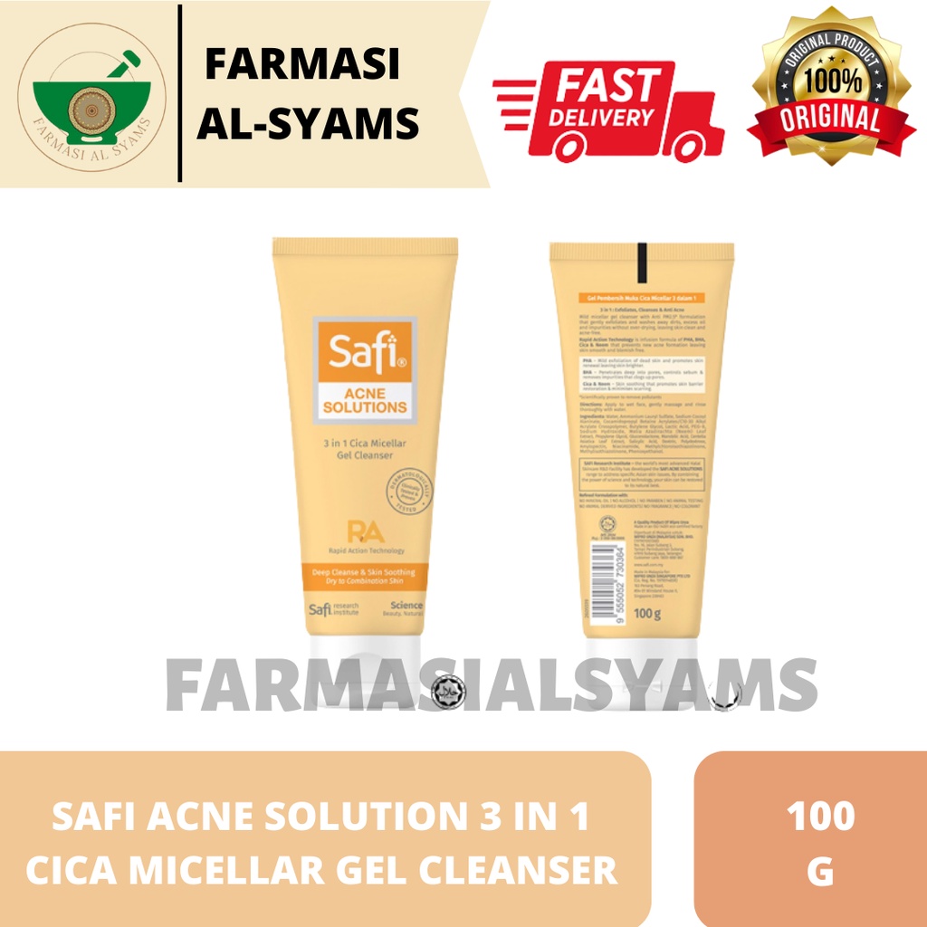 SAFI ACNE SOLUTION 3 IN 1 CICA MICELLAR GEL CLEANSER 100G | Shopee Malaysia