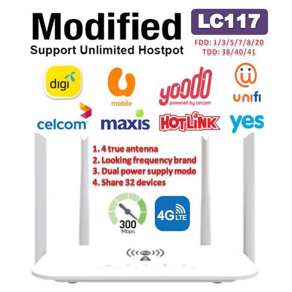 LC117 C300 Modified Unlock Modem Wireless Router Wifi Router 4G LTE CPE ...