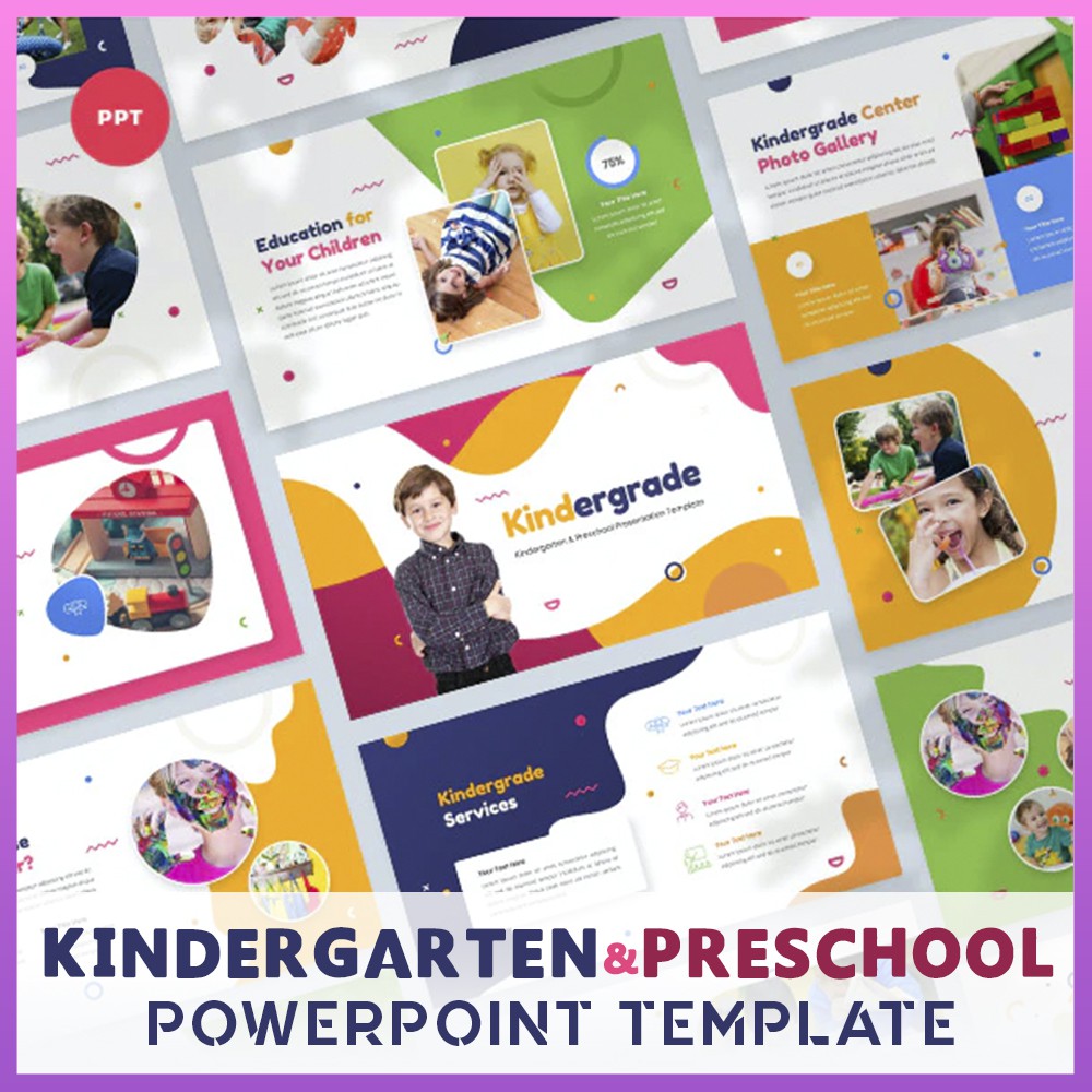 Kindergrade - Kindergarten & Preschool PowerPoint Template | Shopee Malaysia