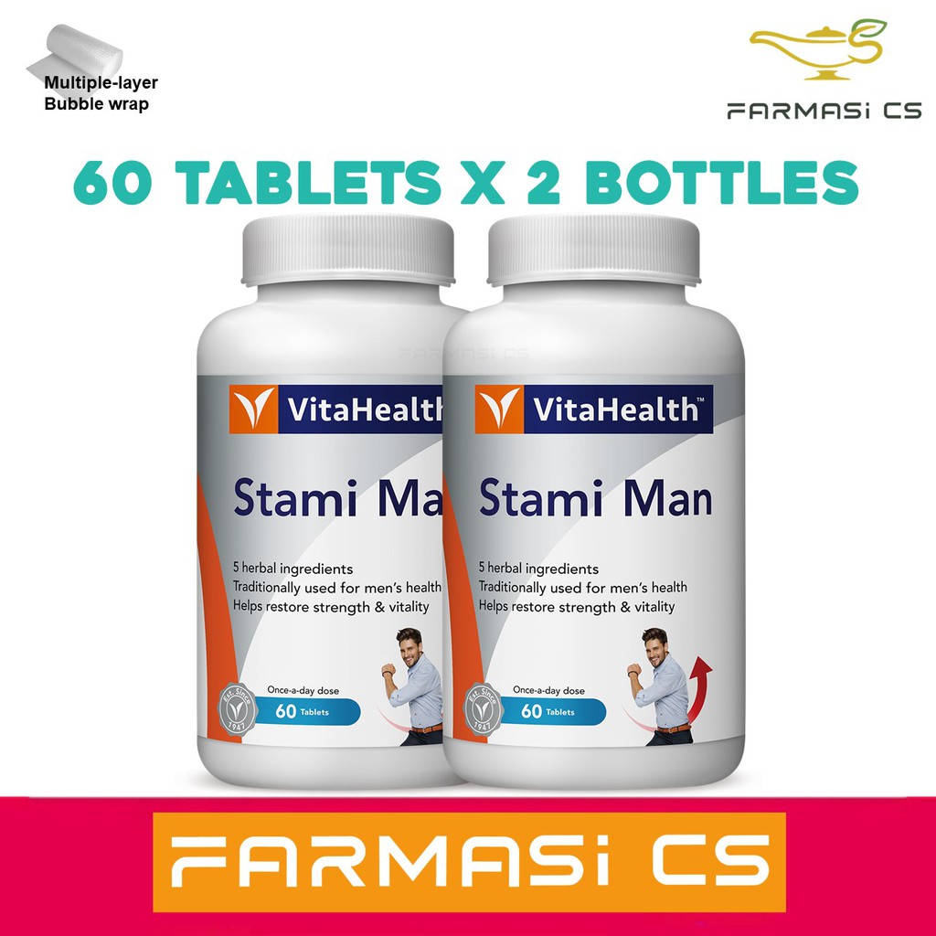 VitaHealth Stami Man 60 tablets x 2 bottles (TWIN) EXP:03/2025 [ Vita ...
