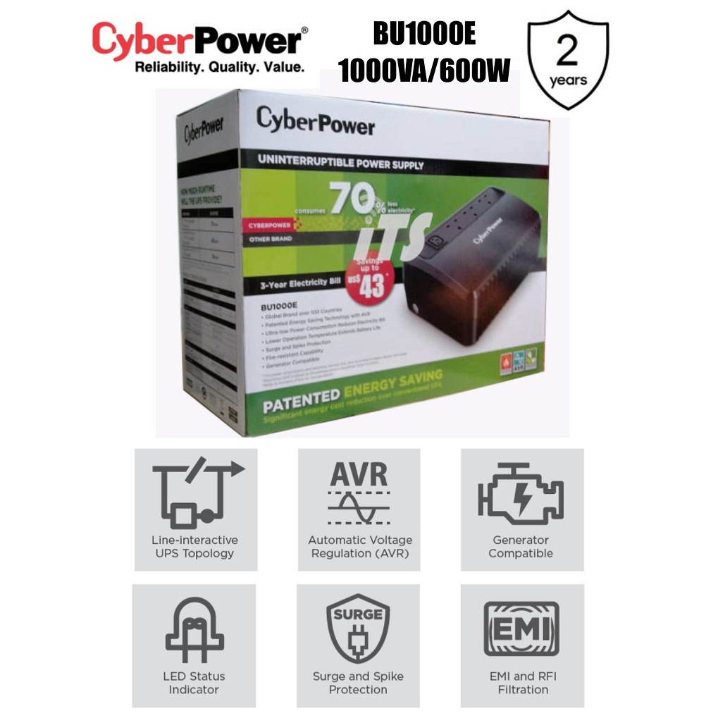 CyberPower BU800E / BU1000E 800VA/400W Backup UPS | Shopee Malaysia