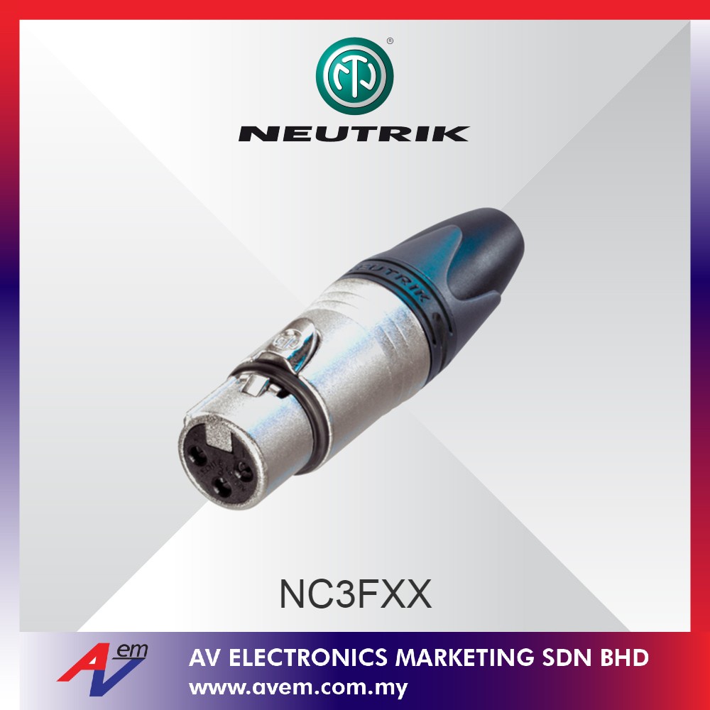 NEUTRIK NC3FXX 3 pole female cable connector with Nickel housing and ...