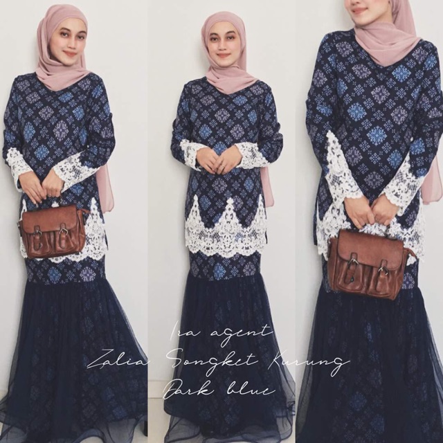 Zalia songket kurung Raya 2018 (darkblue) | Shopee Malaysia