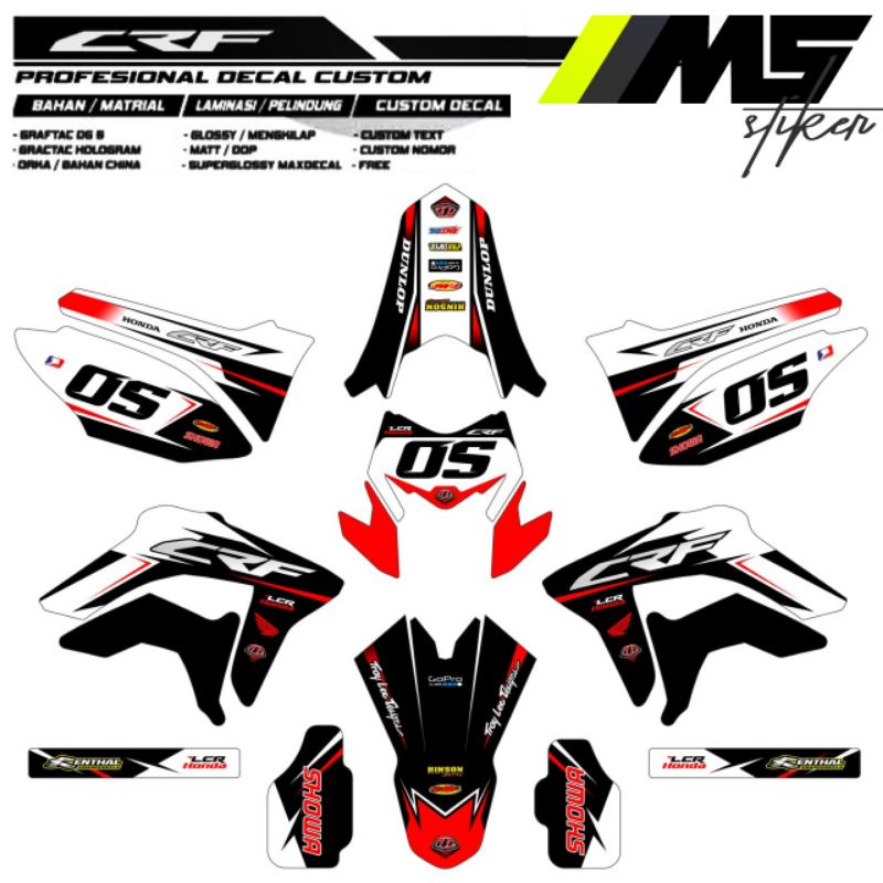 Sticker Striping Decal Fullbody CRF 150 L Variation (CAN ROBAH NUMBER ...