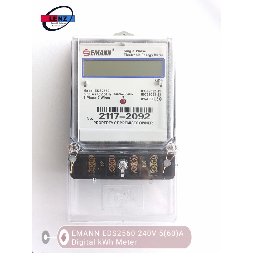 EMANN EDS2560 240V 15(60)A Digital kWh Meter | Shopee Malaysia