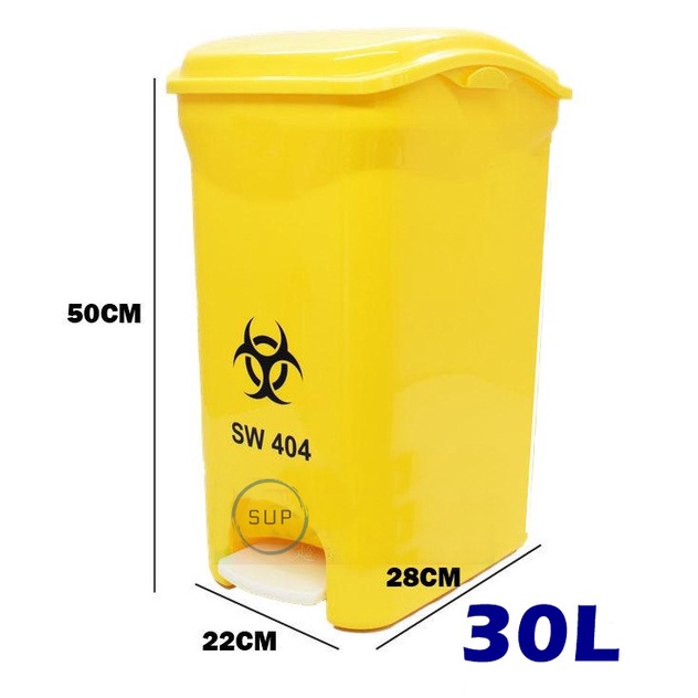 12L / 15L / 30L Clinical Waste Bin / Biohazard Step On Bin / Klinik Tong Sampah /Antimicrobial ...