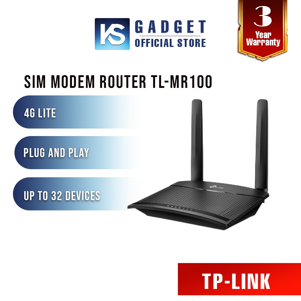 TP-Link Wireless N300 4G LTE Mobile Direct Sim Modem Router TL-MR100 ...