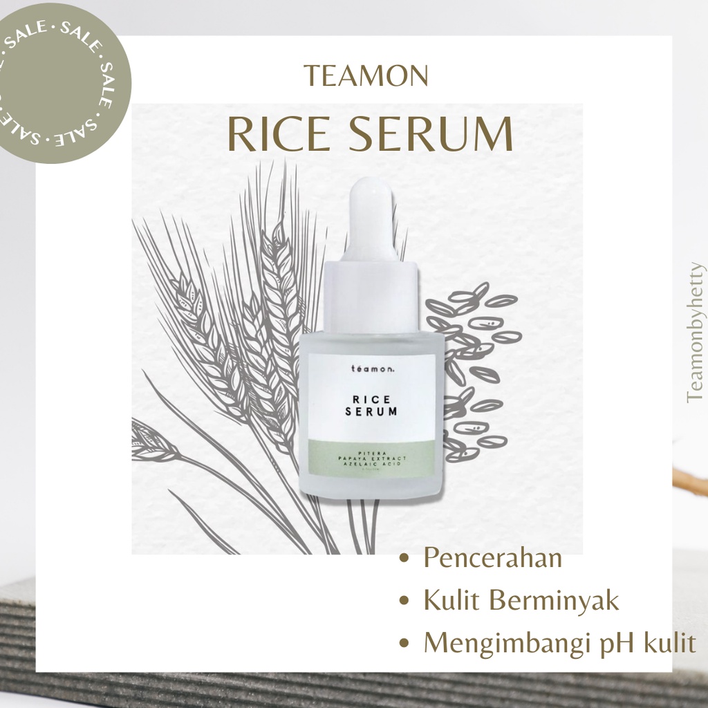Teamon Rice Serum (Pencerahan/Sunburn/Kusam/Penuaan) | Shopee Malaysia