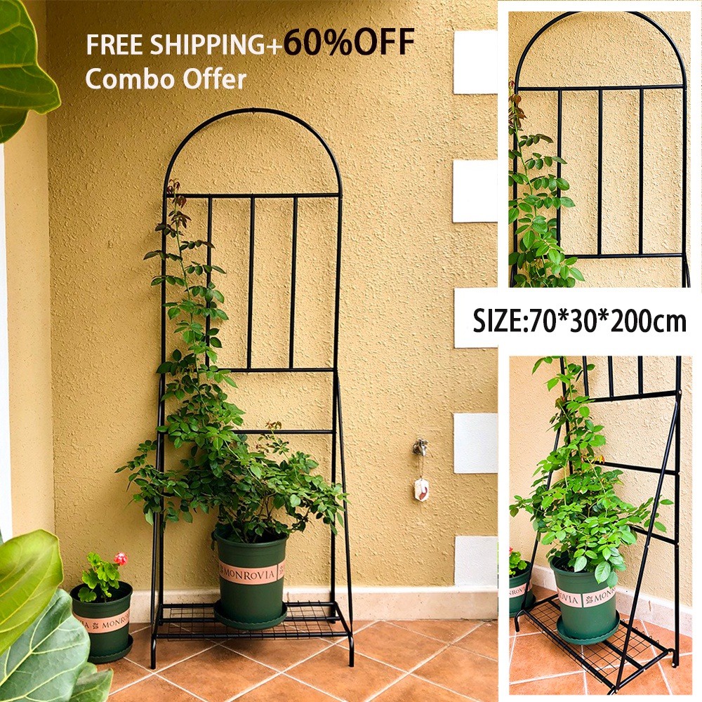 Rak Bunga Bertingkat Rak Pasu Bunga Outdoor Flower Garden Rack Potted ...