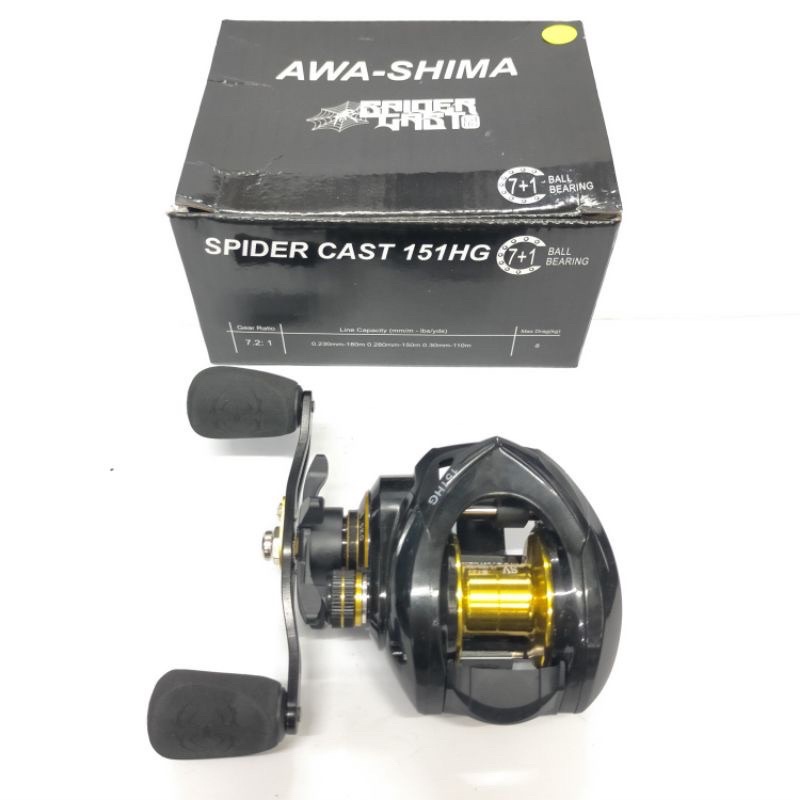 AWASHIMA 2022 NEW SPIDER CAST 151HG BC FISHING REEL | Shopee Malaysia