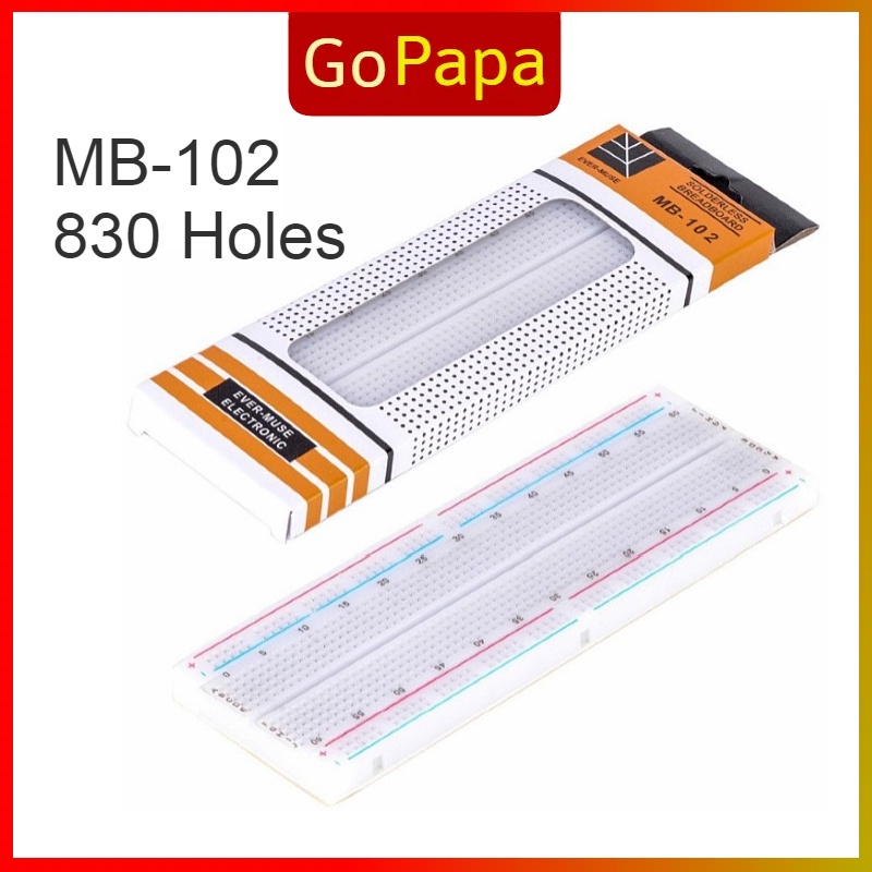 MB102 Breadboard 830 Holes MB-102 Solderless Jumper Arduino Raspberry Pi DIY Project | Shopee ...